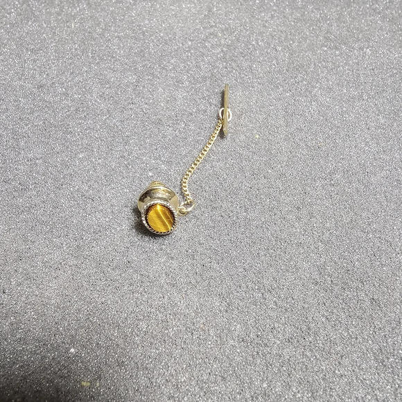 SWANK | Accessories | Swank Mens Tiger Eye Gold Tone Circle Tie Tack ...